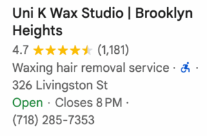 First Time Getting Waxed? Uni K Has You Covered with 50% Off.